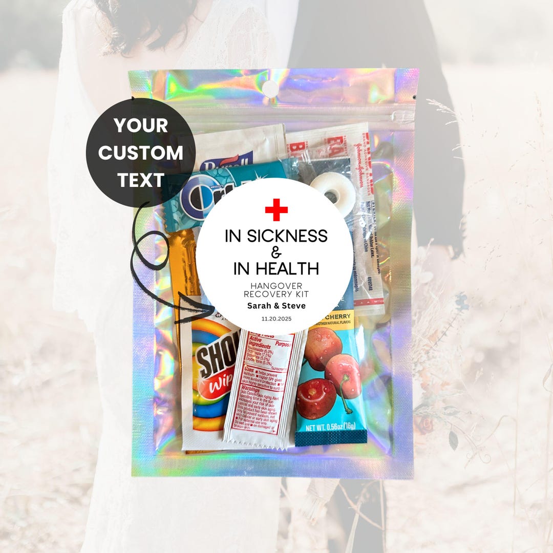 Wedding Recovery Kit, in Sickness & in Health Wedding Gift, Groomsmen ...