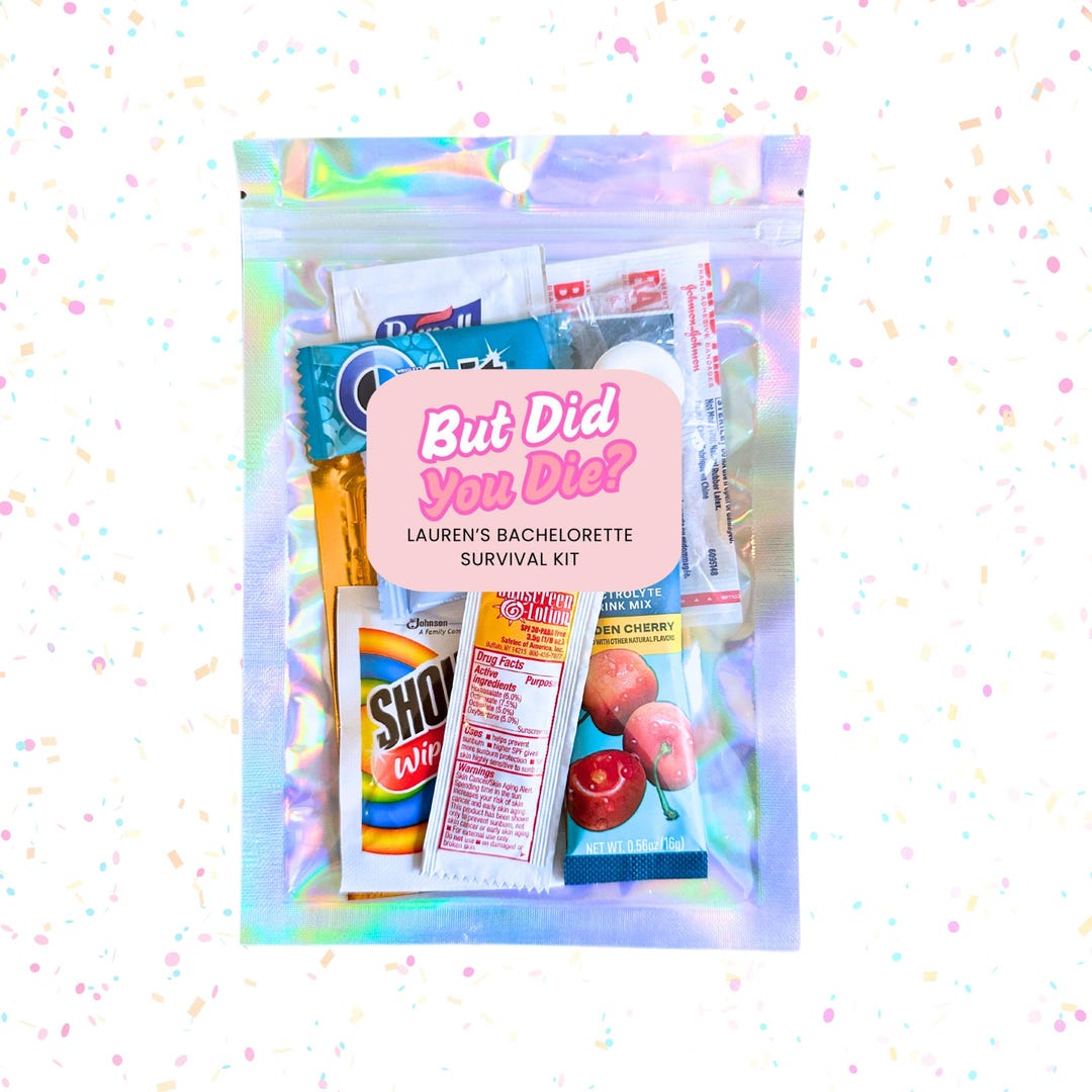 But Did You Die? Bachelorette Party Hangover Kit Stickers & Bags ...