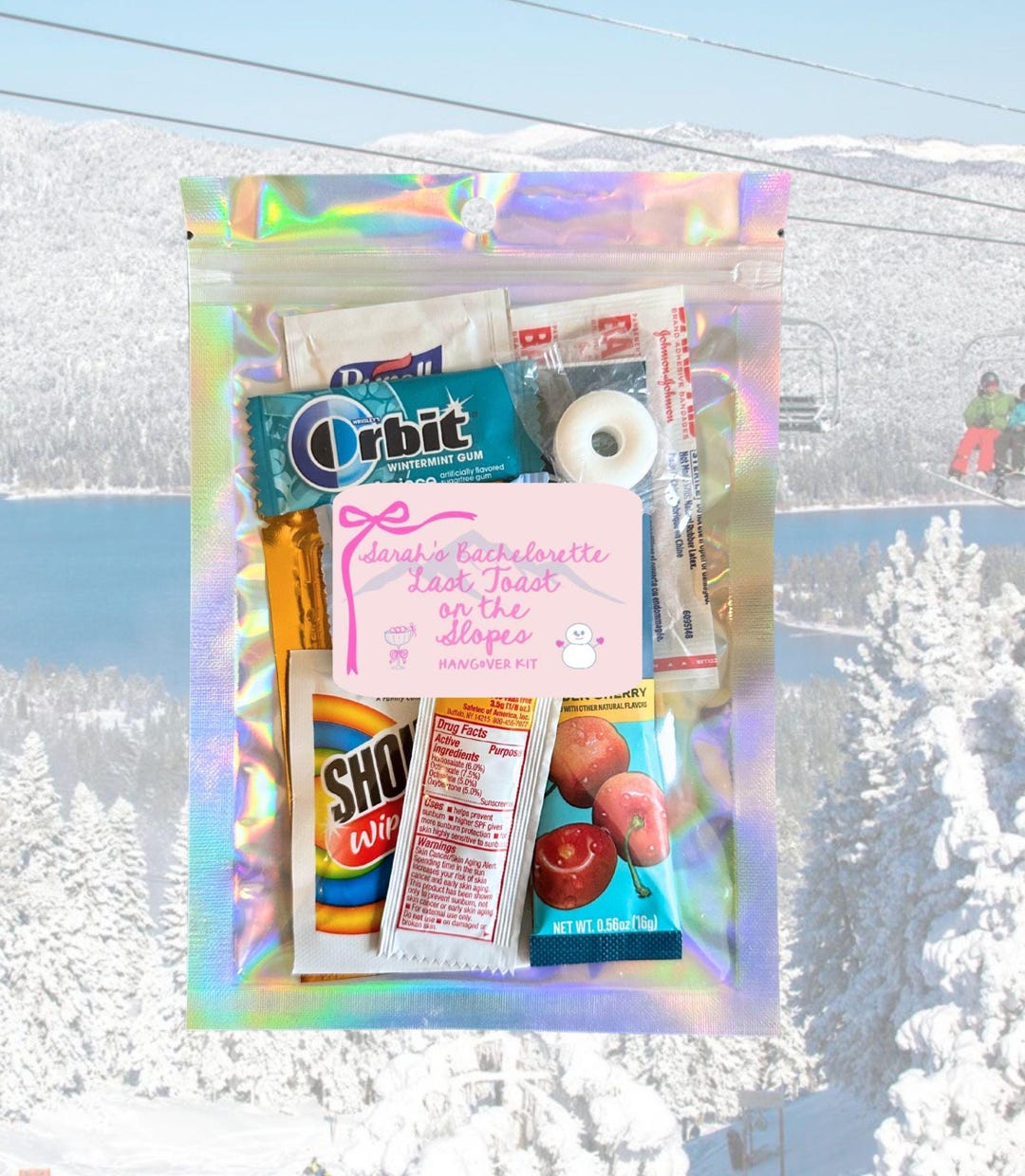 Hangover Kit, Last Toast on the Slopes Kit, Aspen Bachelorette Mountain ...
