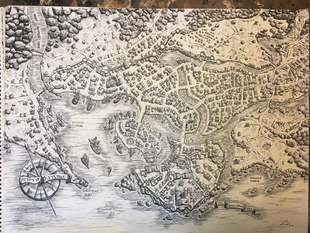 Digital Keystone Fantasy Map Perfect for D&D, Pathfinder, Warhammer or ...