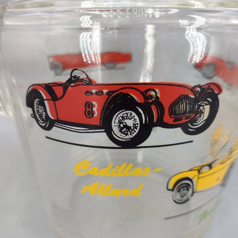Glass Pitcher With Pour Spout Classic Cars 64oz Clear Glass Belly ...