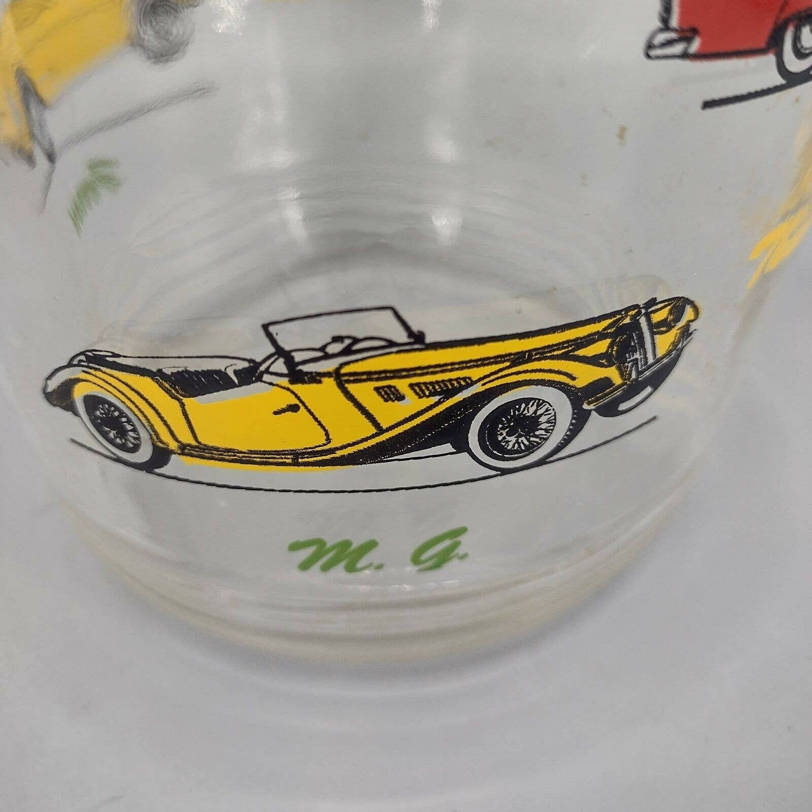 Glass Pitcher With Pour Spout Classic Cars 64oz Clear Glass Belly ...