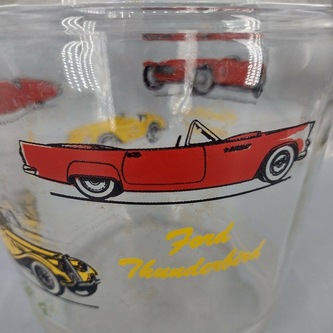 Glass Pitcher With Pour Spout Classic Cars 64oz Clear Glass Belly ...