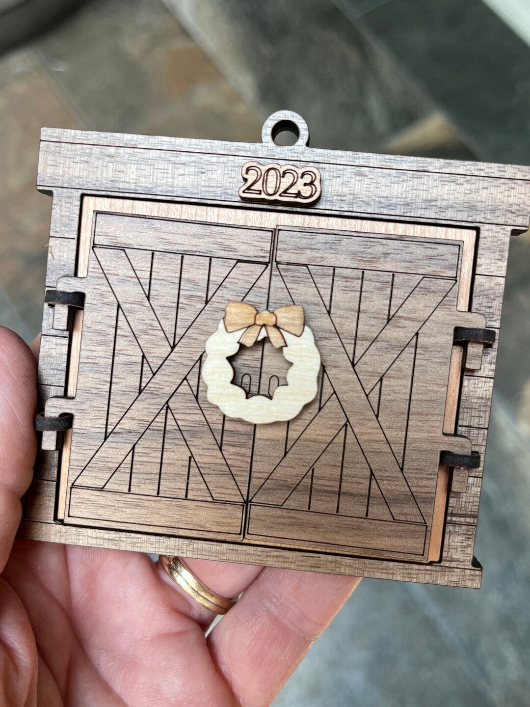Goat Barn Doors Ornament - Hardwood - Choose Breed - Nubian, Swiss ...