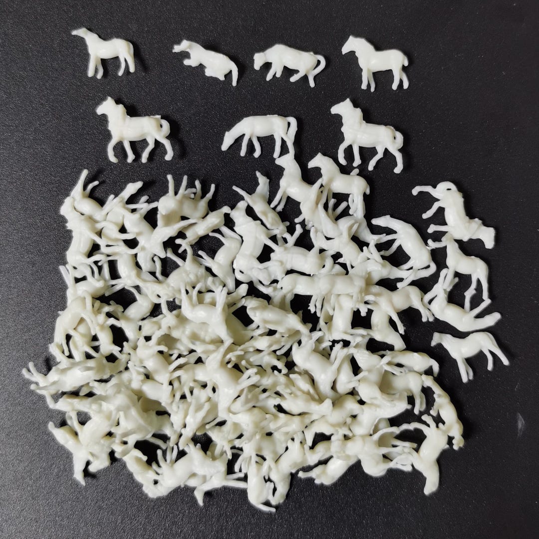50pcs or 100pcs 1:160 Scale White Horses N Gauge Model Train ...