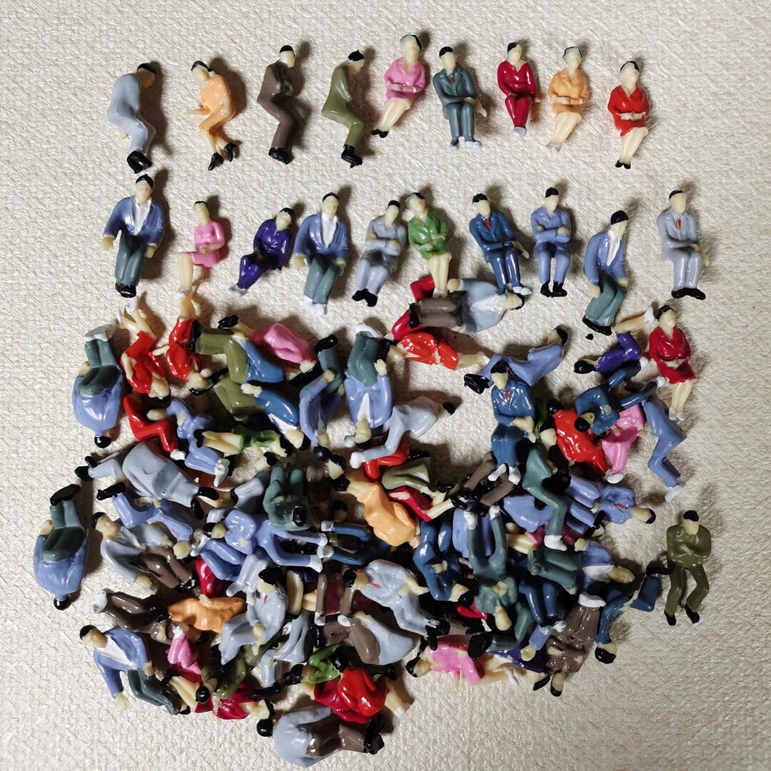 100pcs Miniature 1:48 or 1 to 50 Gauge O Scale Hand Painted Plastic ...