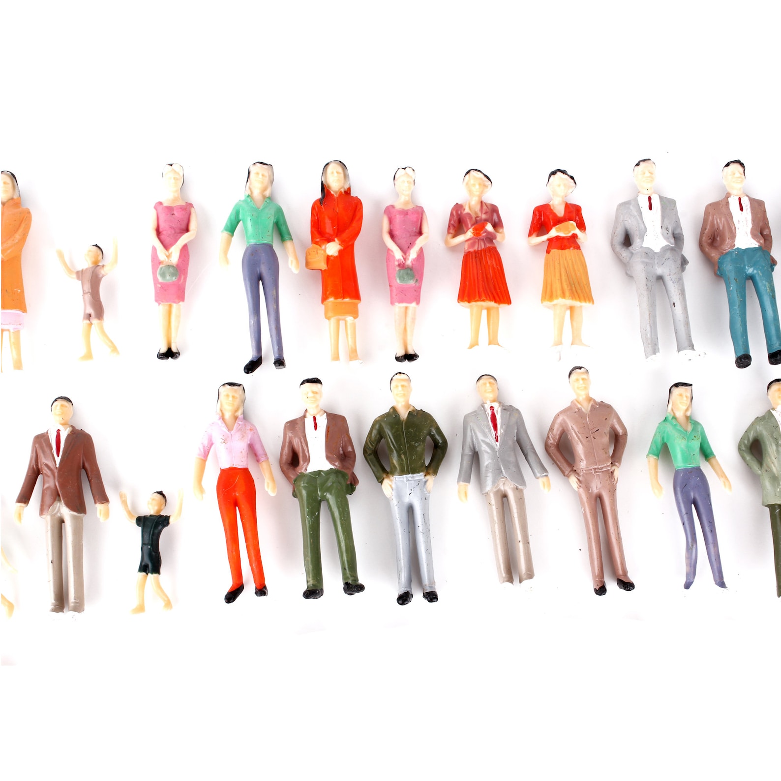 100pcs Miniature 1:32 Scale 1 Gauge Model Train Sitting and Standing ...