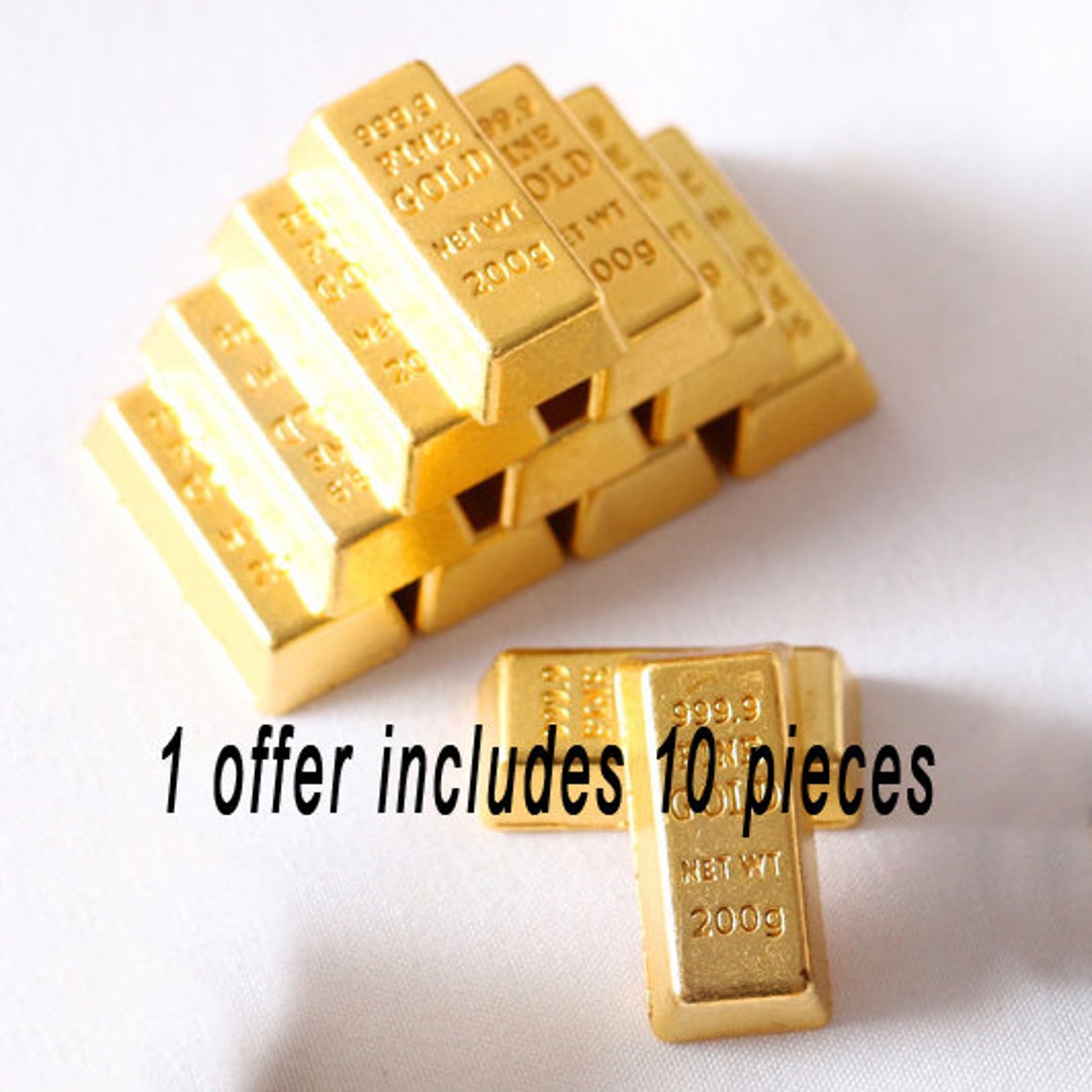 1/6 Miniature Doll Gold Bricks Dollhouse Gold Bars, 10 Pieces, Metal ...