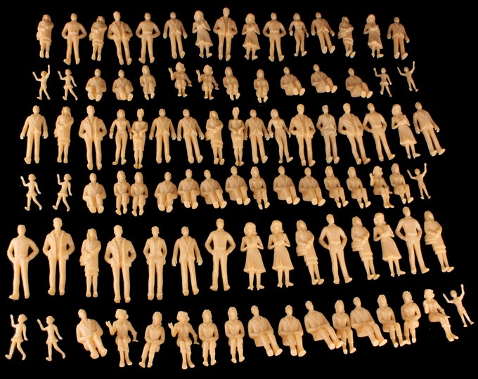 Miniature 1:24 G Gauge Unpainted Skin Color Plastic Sitting & Standing ...
