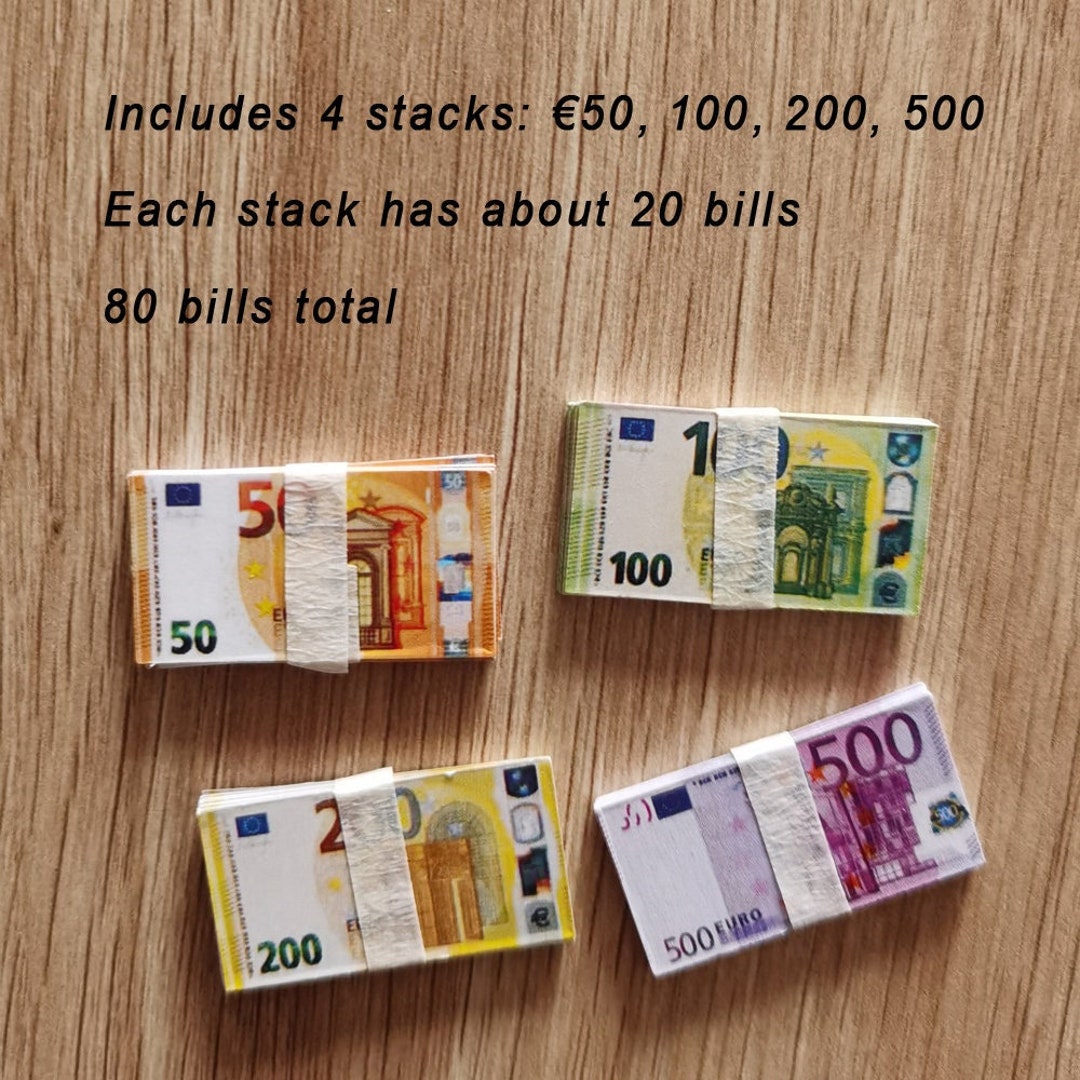 1/6 Miniature Money Doll Currency Dollhouse Bills Cash Money Includes ...