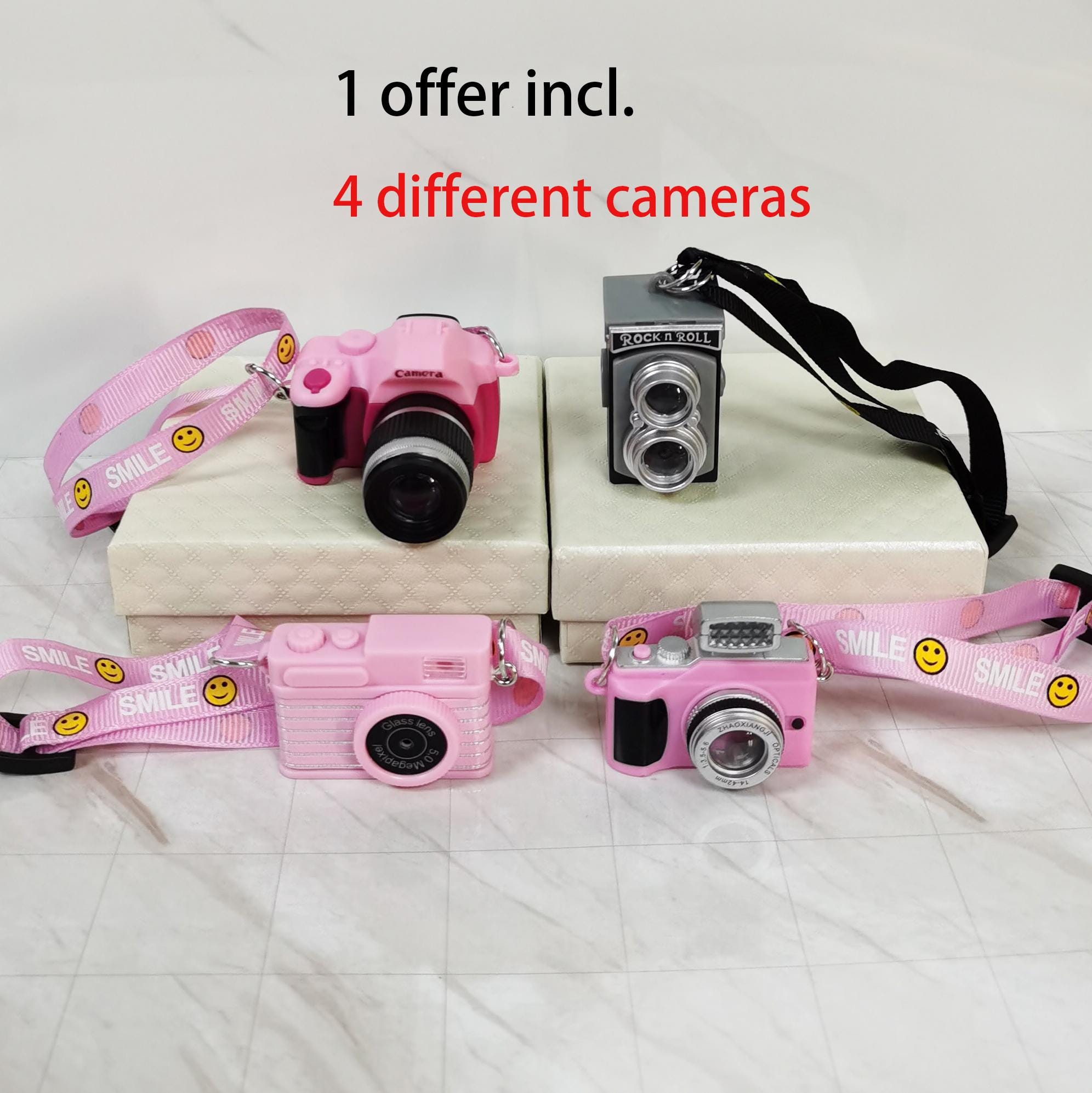 Dollhouse A Set of 4 Different Cameras,miniature Elf Prop Camera With ...