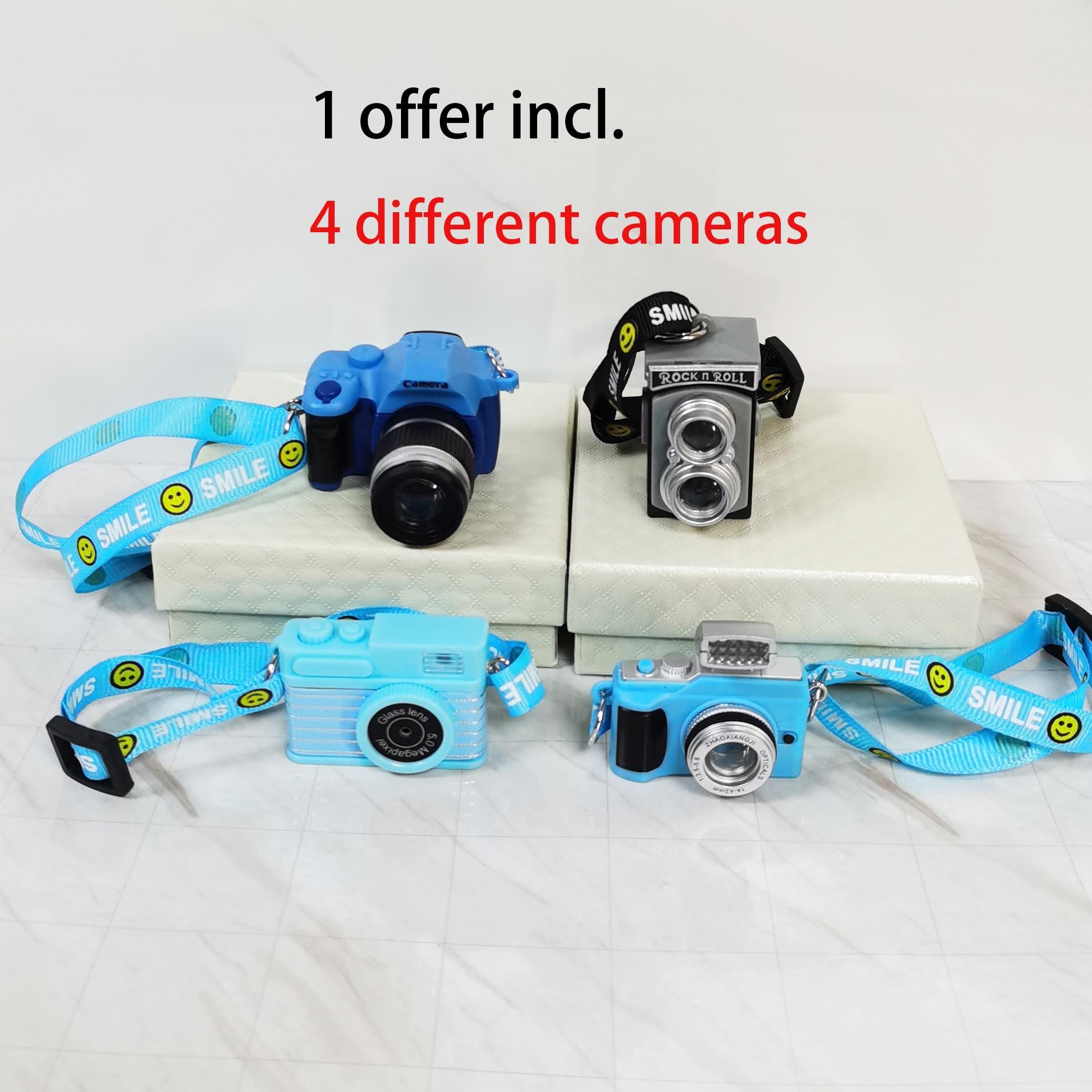 Dollhouse A Set of 4 Different Cameras,miniature Elf Prop Camera With ...