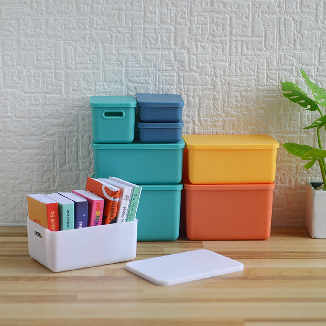 Set of 6PCS Miniature Doll Storage Boxes Dollhouse Storage Tote Mini ...