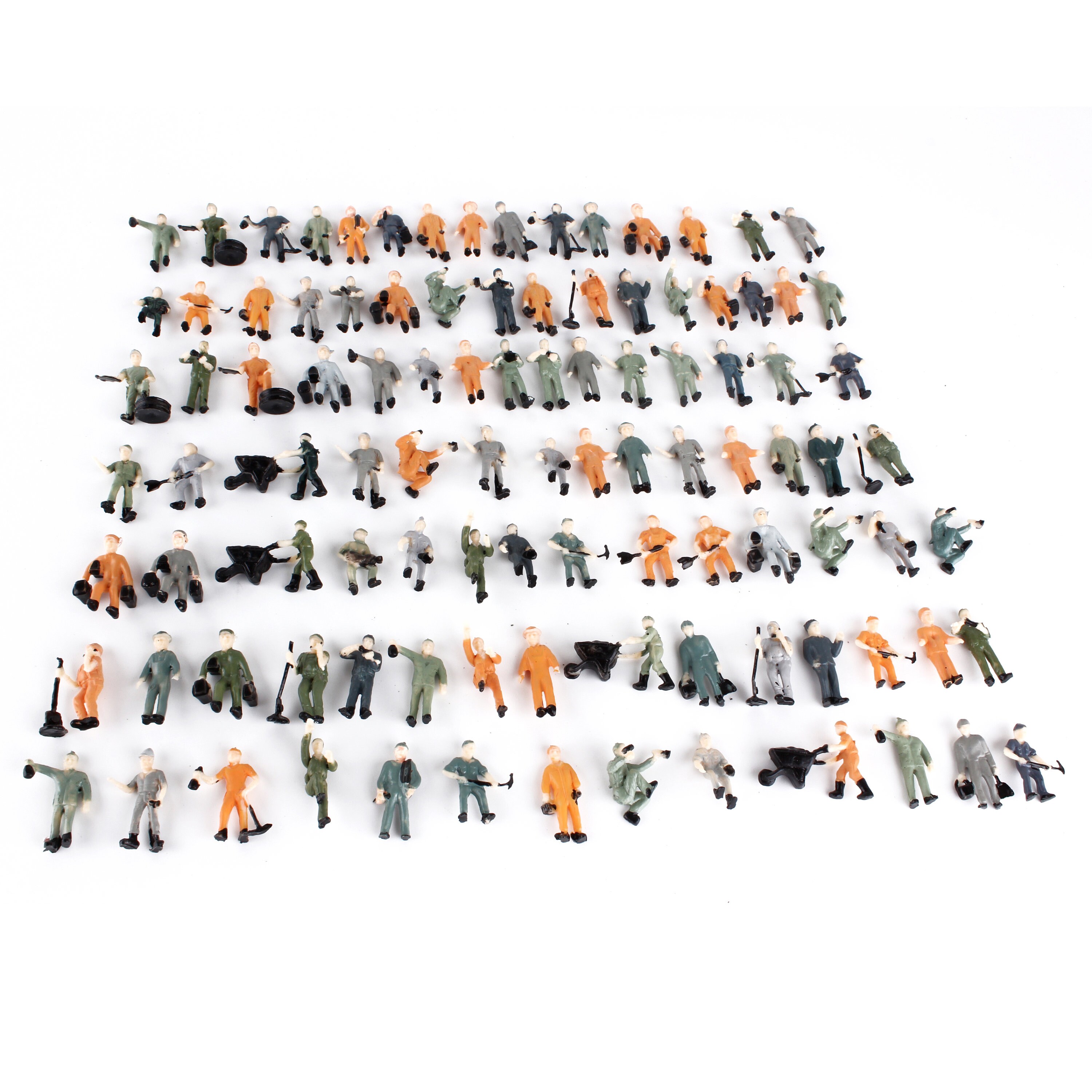 100PCS Gauge H0 1:87 Scale Model Train Workers HO Figures Miniature ...
