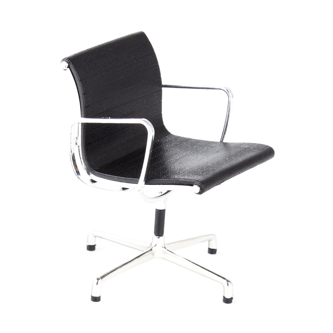 1:12 Scale Black Dollhouse Office Swivel Chair Miniature Designer ...