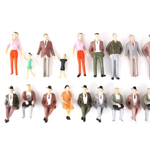 100pcs Miniature 1:32 Scale 1 Gauge Model Train Sitting and Standing ...