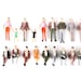 100pcs Miniature 1:32 Scale 1 Gauge Model Train Sitting and Standing ...