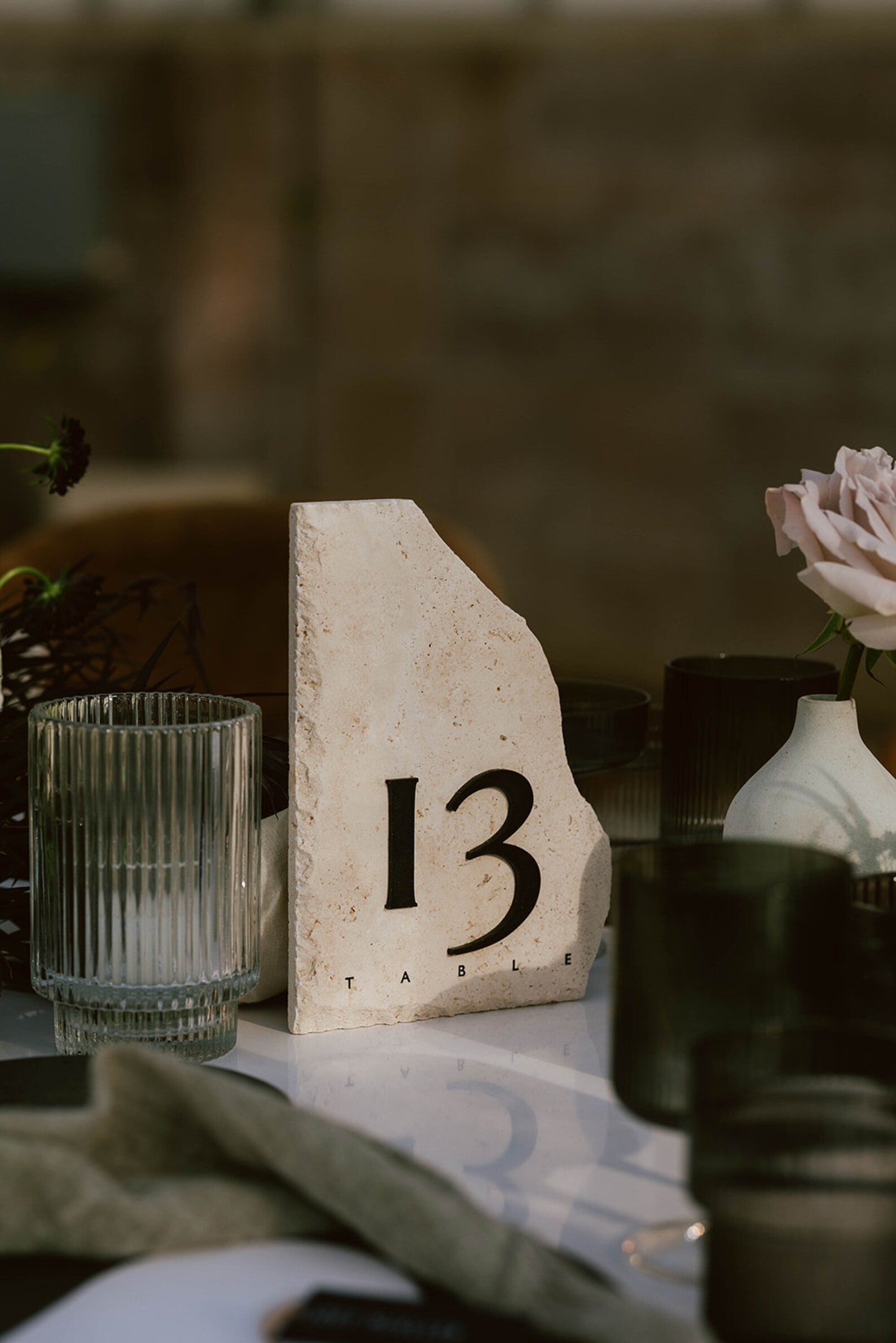 Natural Stone Table Numbers, Wedding Table Numbers, Table Number Signs ...