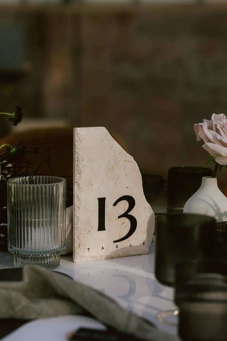 Natural Stone Table Numbers, Wedding Table Numbers, Table Number Signs ...