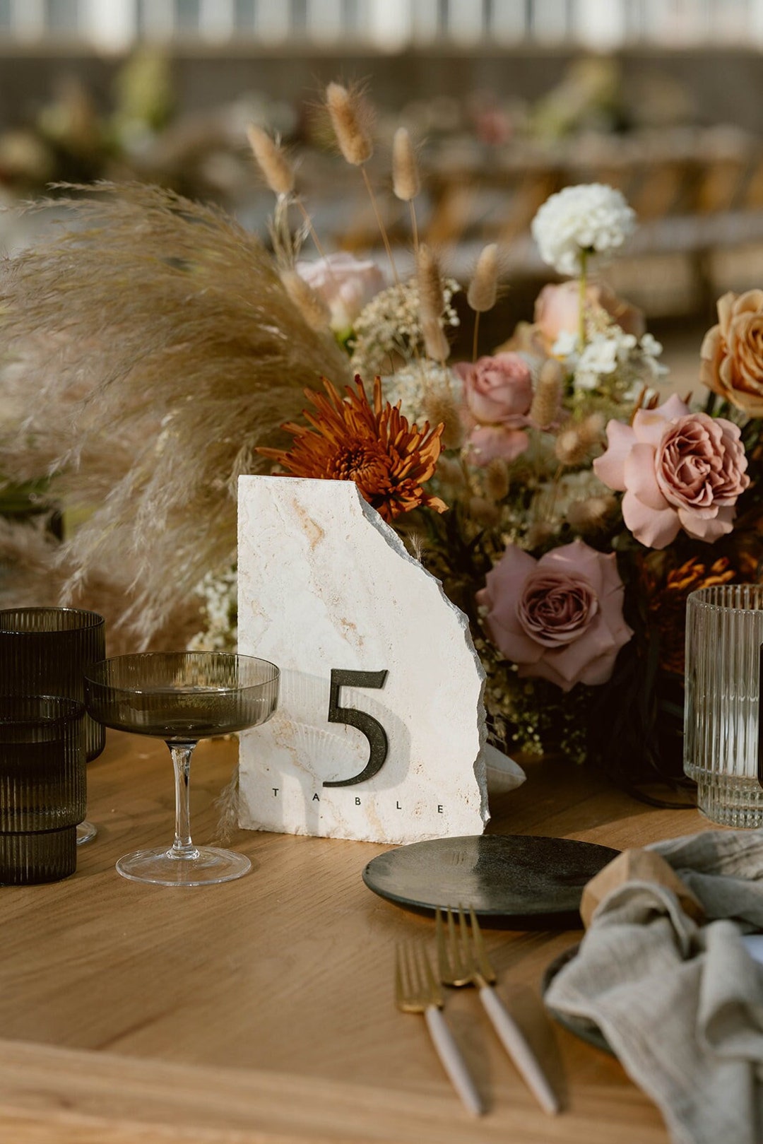 Natural Stone Table Numbers, Wedding Table Numbers, Table Number Signs ...