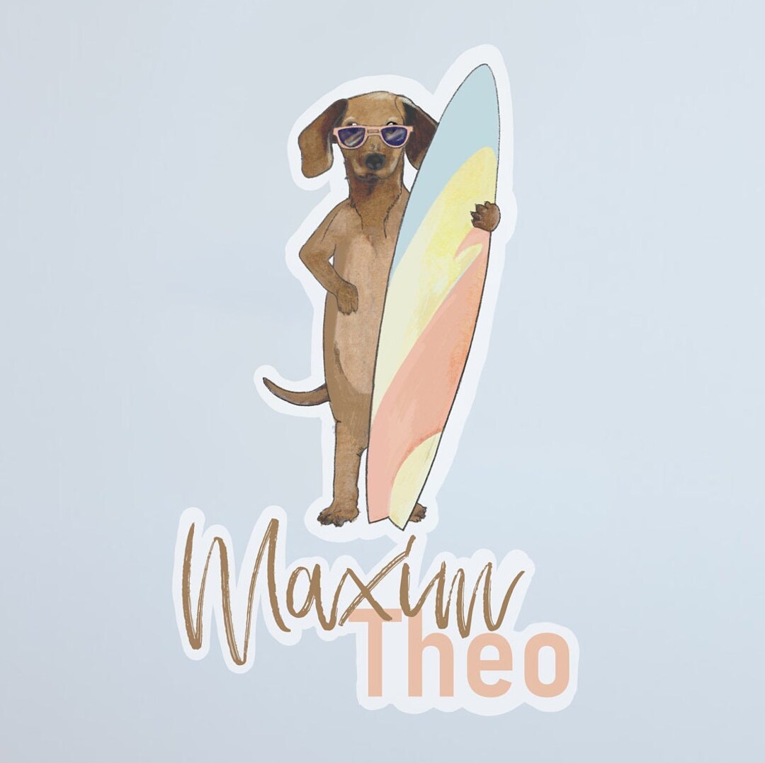 Custom Door Sticker Personalised Name Sign Animal Wall Decals Dachshund ...