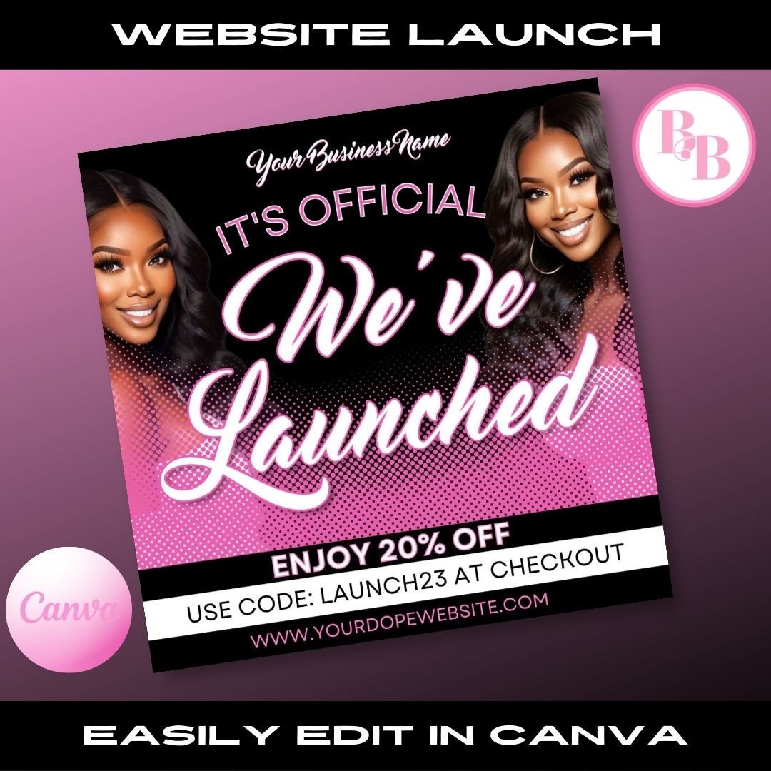 Customizable Canva Flyer Template for Grand Opening and Website Launch ...