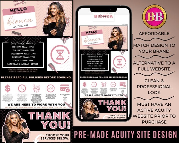 ACUITY SITE DESIGN Acuity Theme Premade Website Template | Etsy