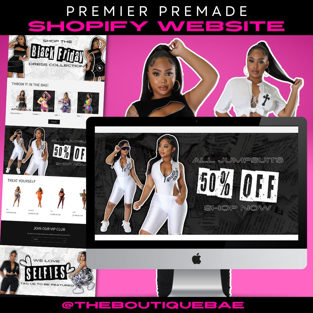 SHOPIFY WEBSITE DESIGN, Pink Shopify Theme Website, Premade Website ...