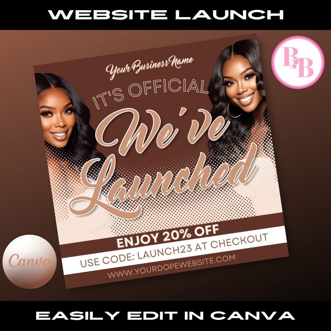 Customizable Canva Flyer Template for Grand Opening and Website Launch ...