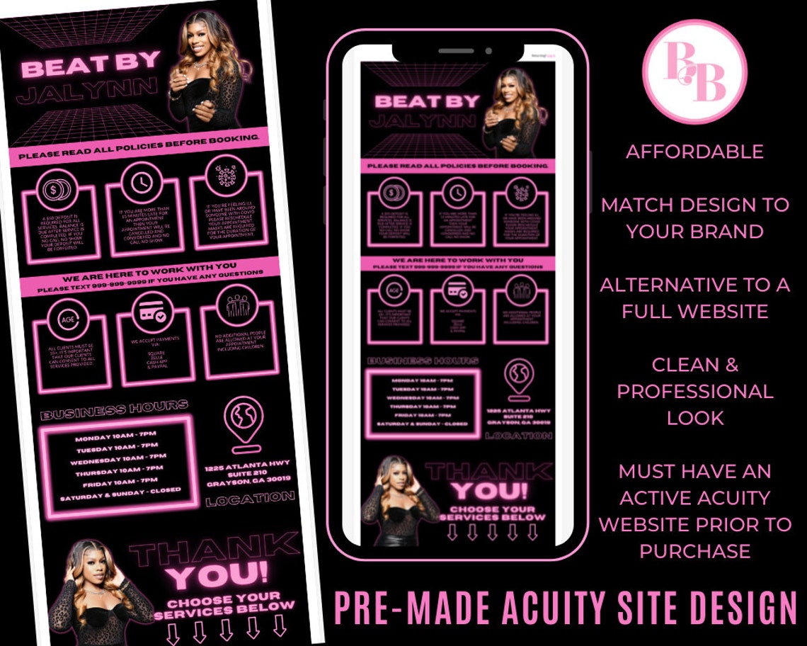 ACUITY SITE DESIGN Acuity Theme Premade Website Template - Etsy