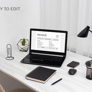 Simple Invoice Canva for 6 Lines; Fully Editable Minimalistic Canva ...