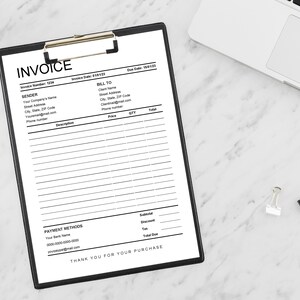 PDF Invoice Template for 15 Lines; Big Digital Business Receipt ...