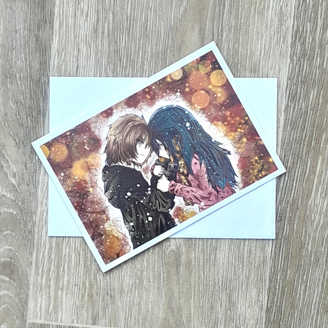 Valentine’s Day A6 Anime Card With Envelope, Manga Greetings Card ...