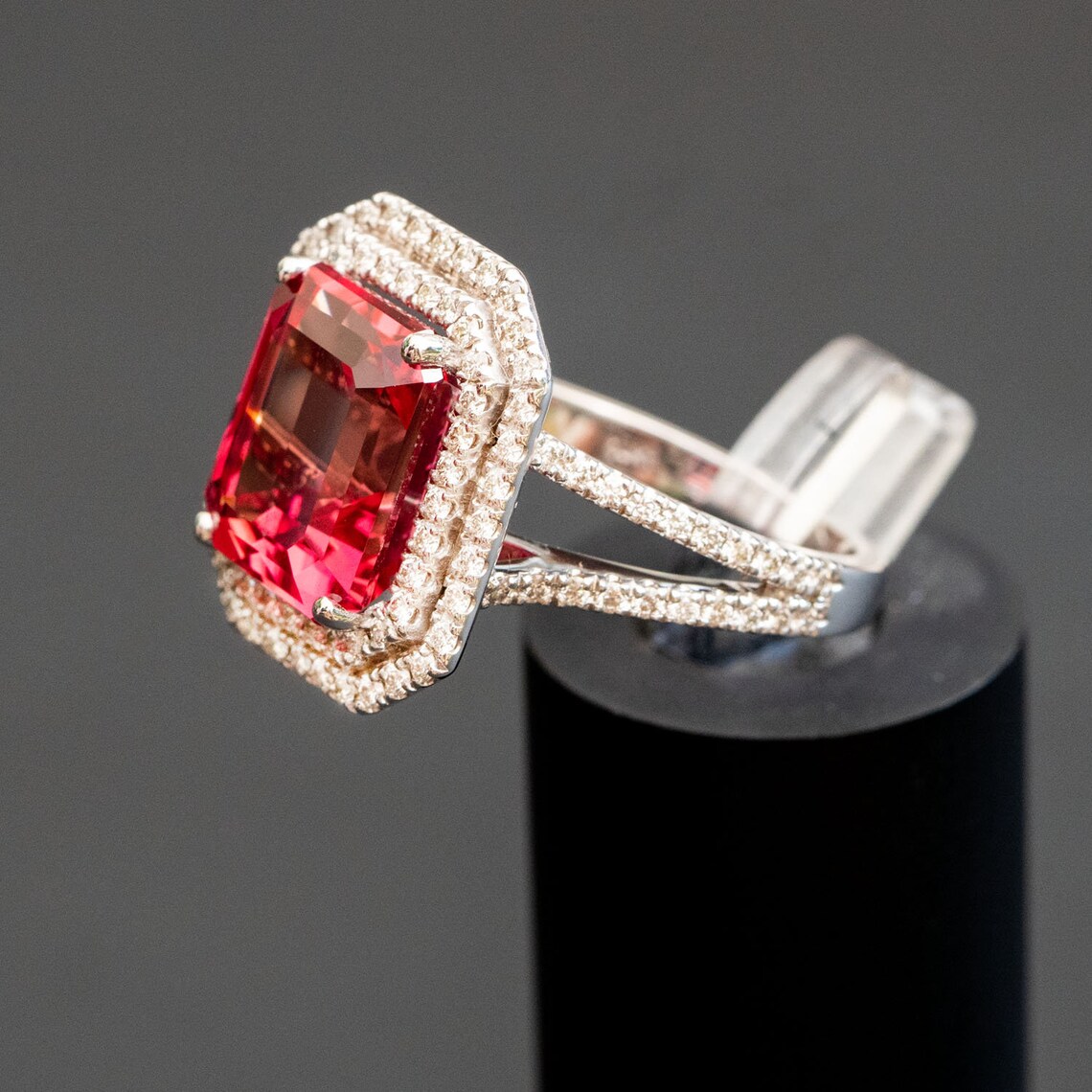 Red Sapphire Engagement Ring Halo Sapphire Ring for Women - Etsy