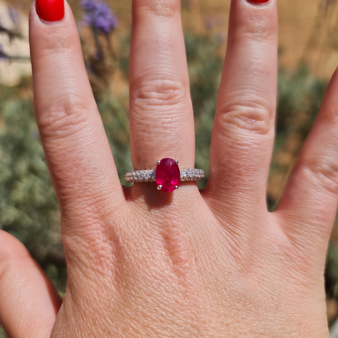 Natural ruby engagement ring 2.05 carat natural ruby ring | Etsy