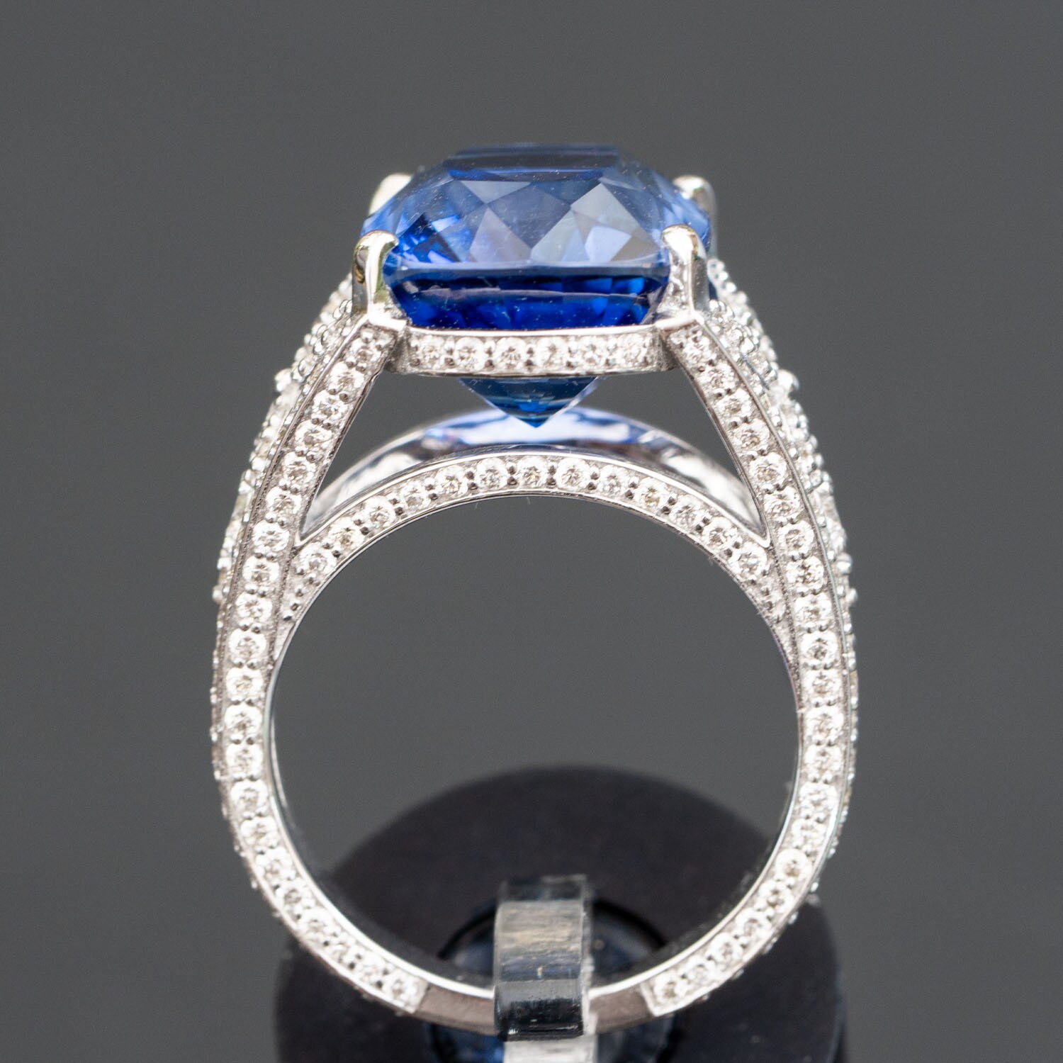 Sapphire Statement Ring for Her, Unique Sapphire Diamond Ring, Dinner ...