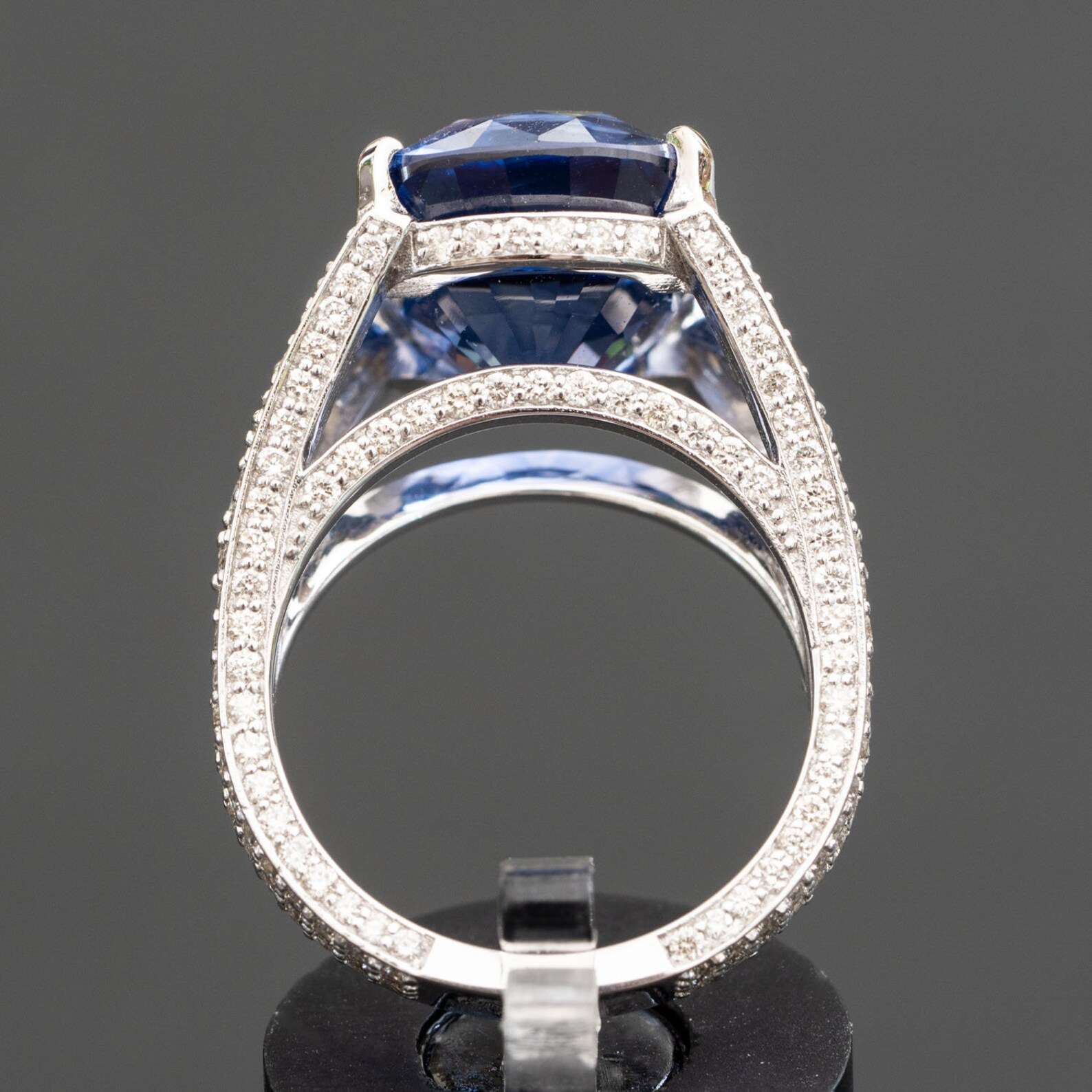 Sapphire statement ring for her Unique sapphire diamond ring | Etsy