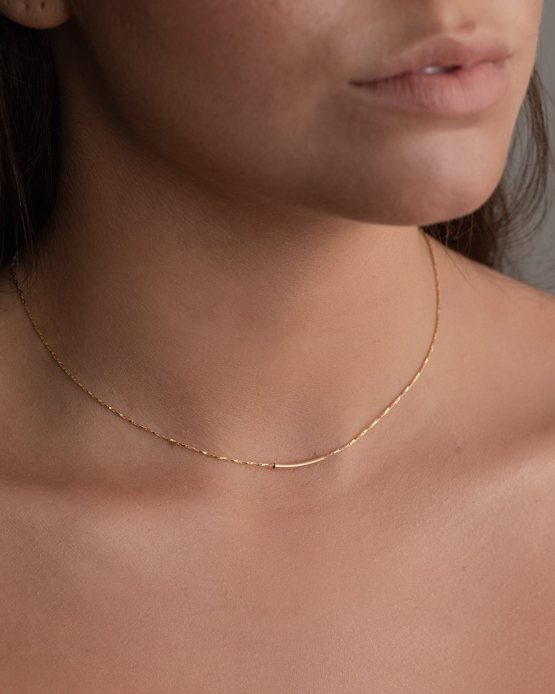 14K Gold Necklace, Simple Gold Necklace, 14K Gold Filled Necklace ...