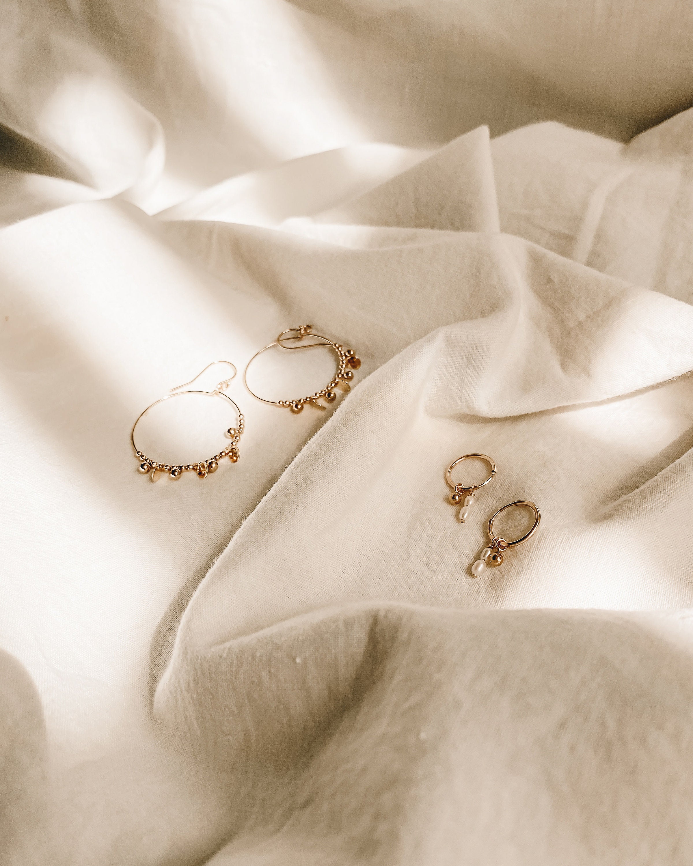 Pearl Hoops Pearl Earrings Gold Hoops Gold Pearl Hoops 14K | Etsy