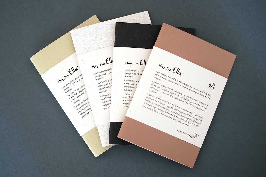 Ella Sustainable Notebook Made From Recycled and Upcycled Paper With a ...