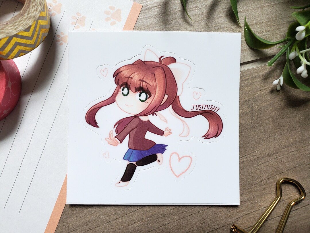 DISCONTINUED Doki Doki Literature Club - Monika - Vinyl Sticker High ...
