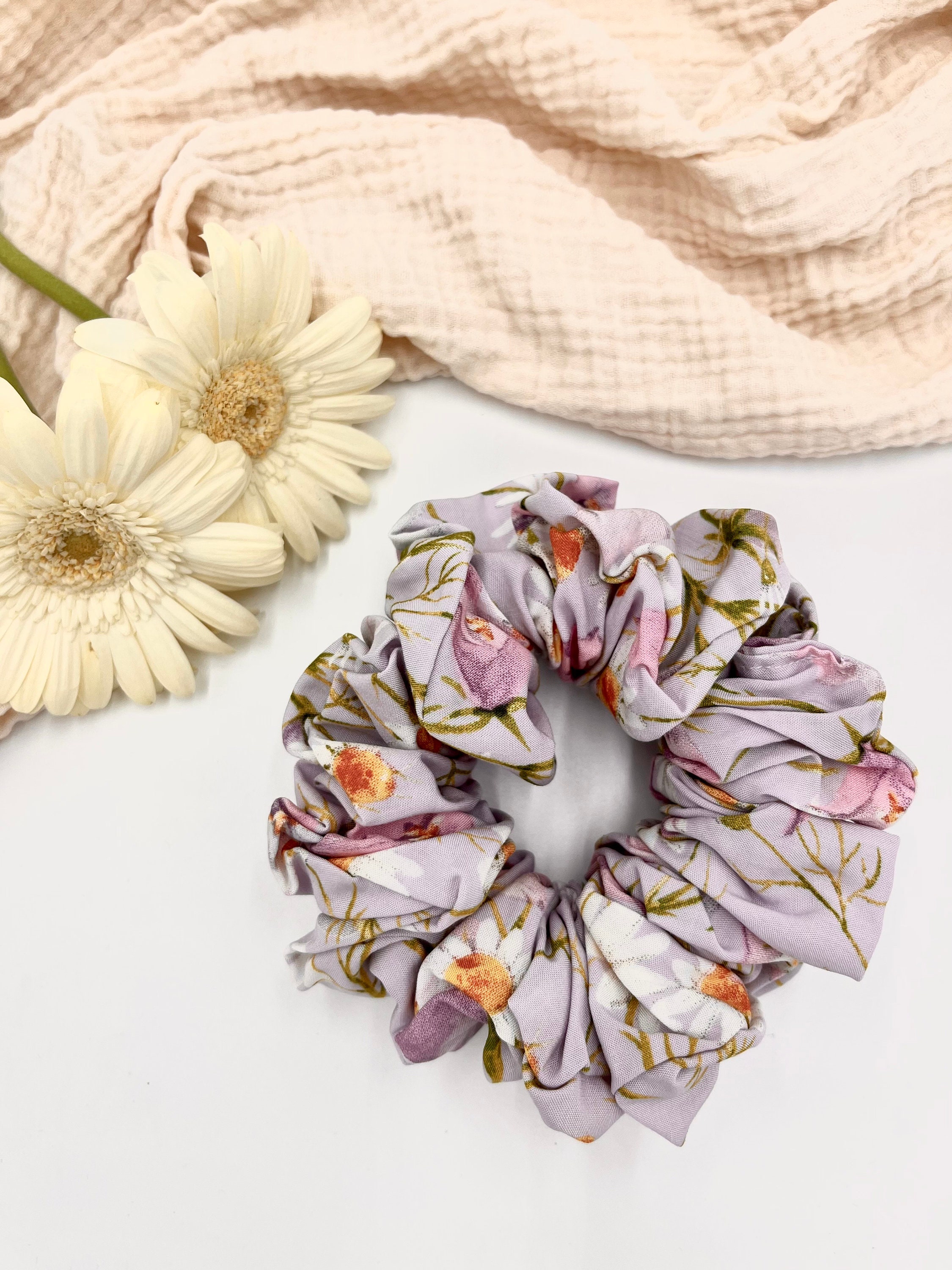 Jumbo Scrunchies, XL, Large, Giant, Oversized, Super Scrunchies WIDE ELASTIC Daisy Day Out ...