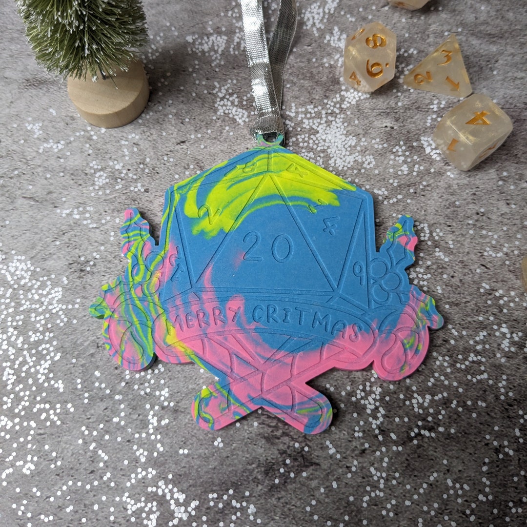 Dungeons and Dragons Christmas Decoration Bright Blue, Pink and Yellow ...