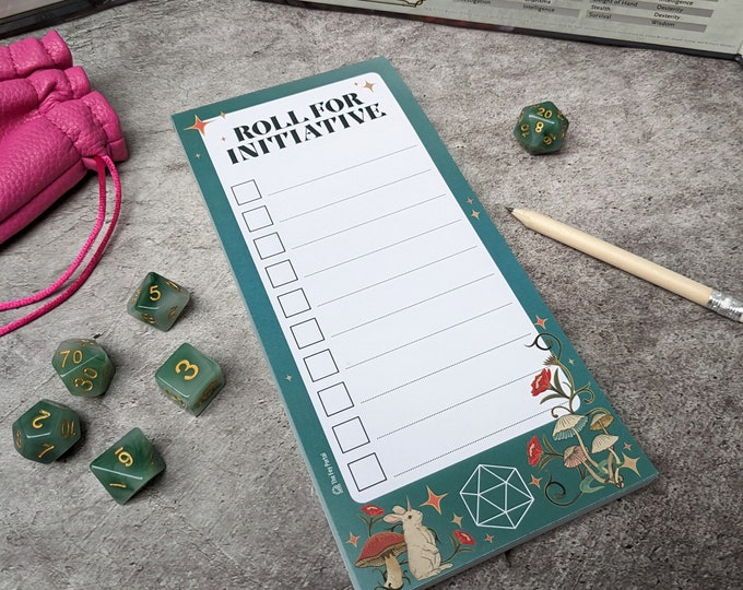 D&D Initiative Tracker Pad | Dnd Stationery Pad | Feywild Green ...
