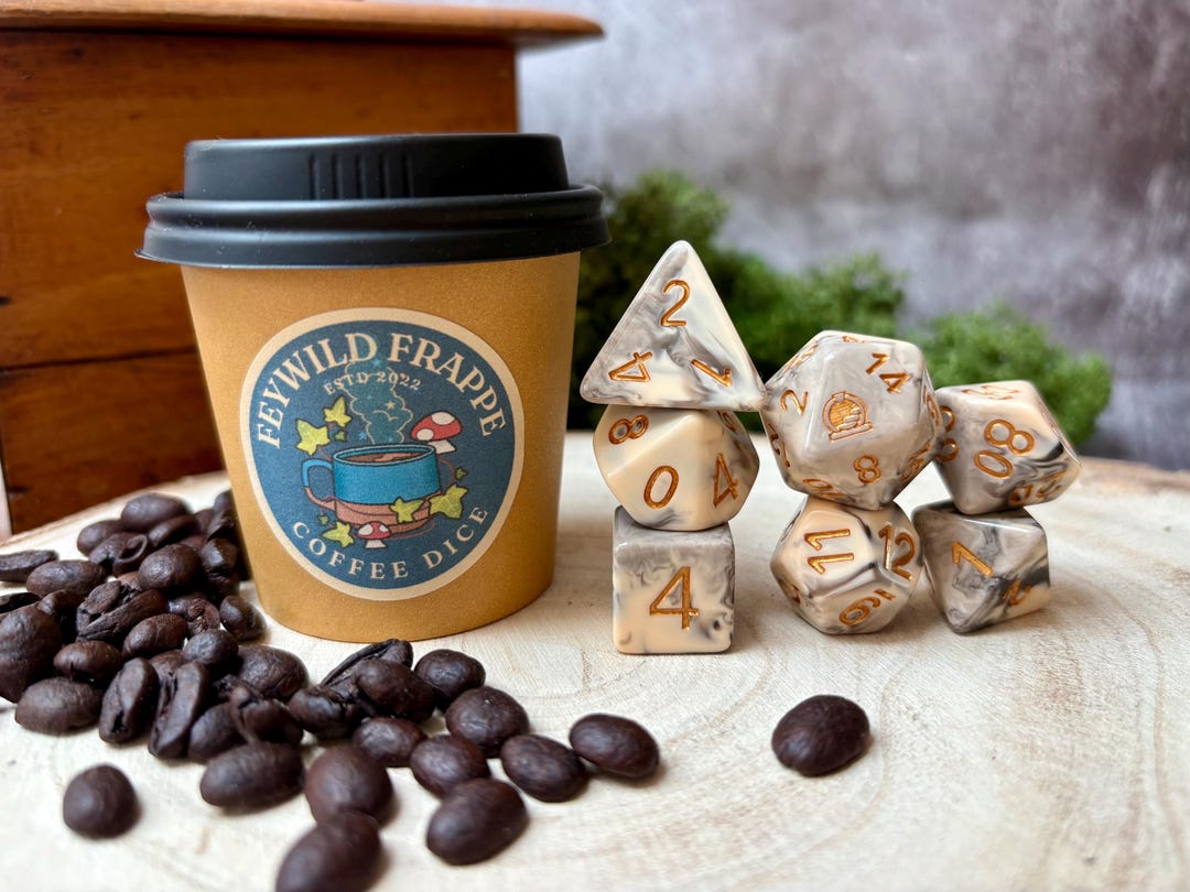 Coffee Dice Set: Resin Swirl Dnd Dice in Espresso Cup - Etsy