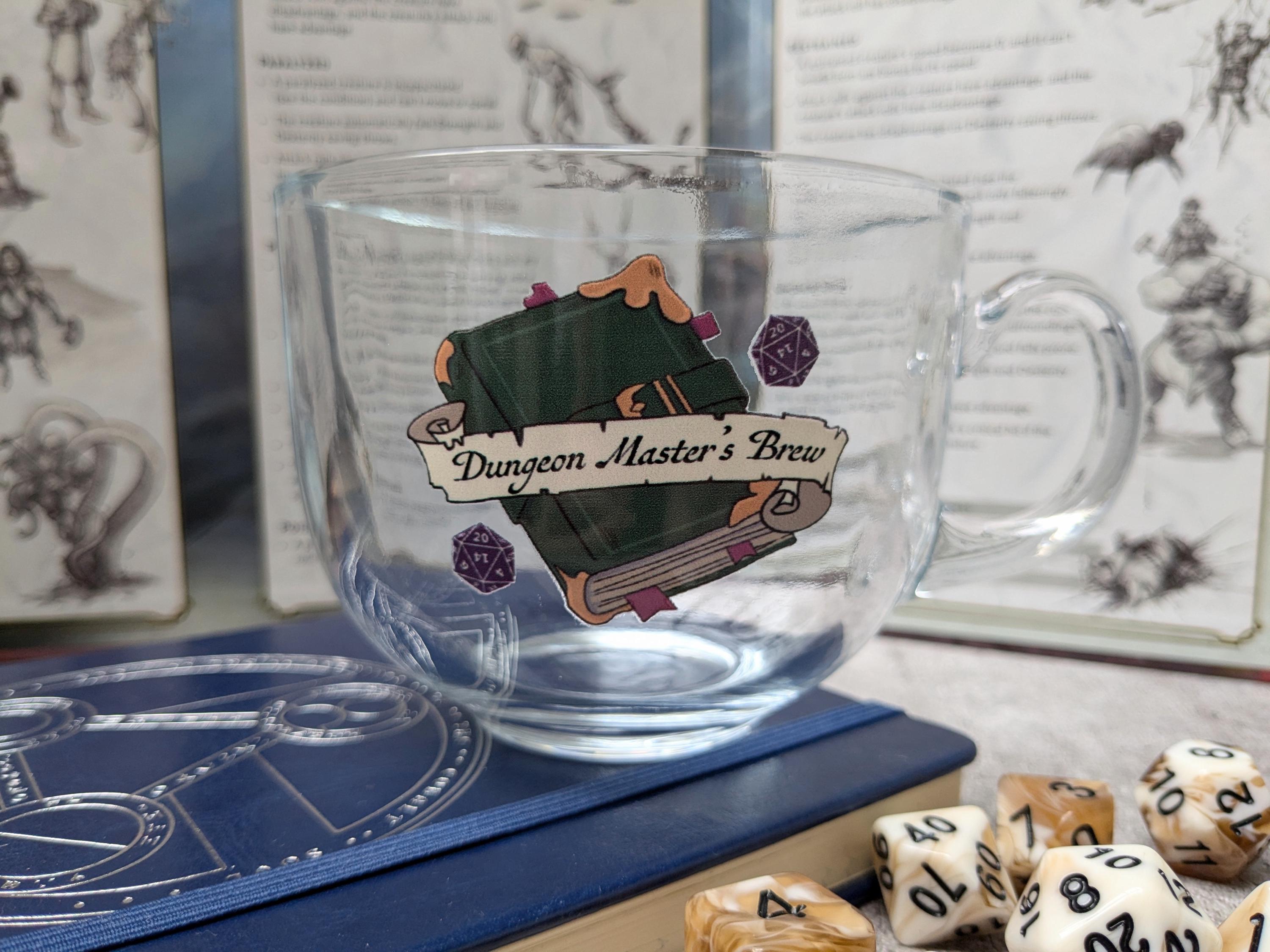 Dungeon Master D&D Glass Teacup | Dungeon Master's Brew Glass | Gift ...