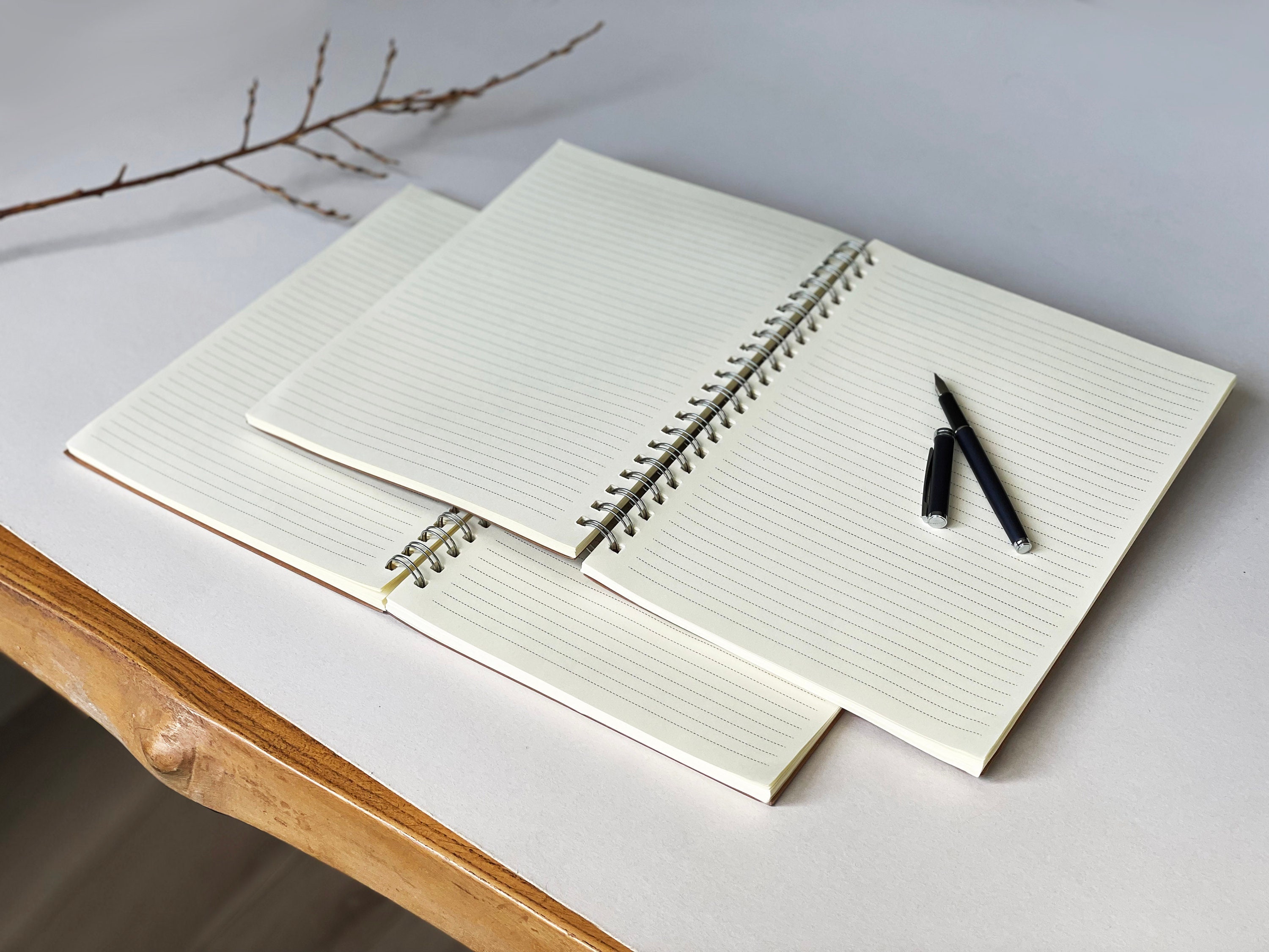 Le Vent Set of 2 A4 Large Spiral Notebooks (8.5"x11") - Wide Each 200 ...