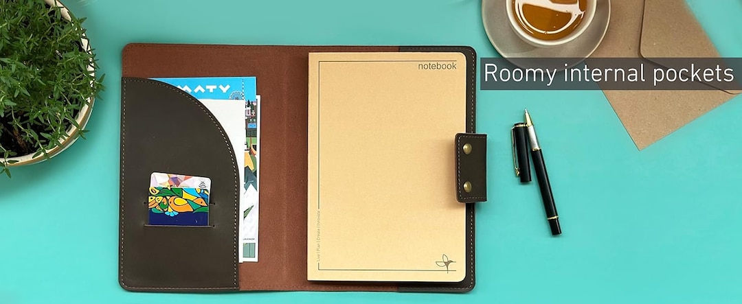 Genuine Leather A5 Notebook: Refillable, 200 Pages, 100 GSM Paper, 8x5 ...