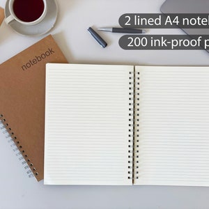 Le Vent Set of 2 A4 Large Spiral Notebooks (8.5"x11") - Wide Each 200 ...