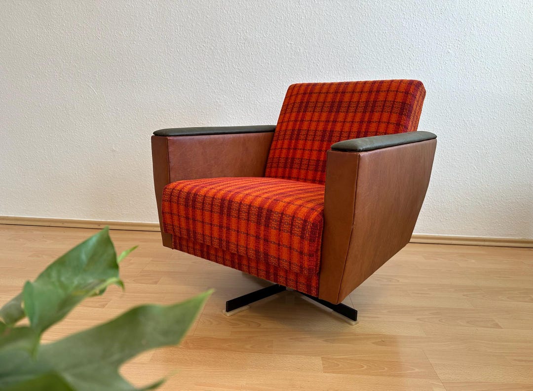 70er DDR Drehsessel Sessel Mid Century Vintage Drehbar Stoff 70er-ddr-drehsessel-sessel-mid-century-vintage-drehbar-stoff